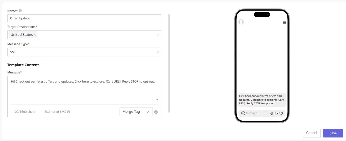 How to Create an SMS/MMS Template