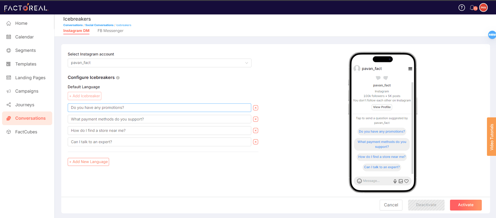 How to setup Icebreakers, Persistent Menu, and Bot Triggers - Factoreal